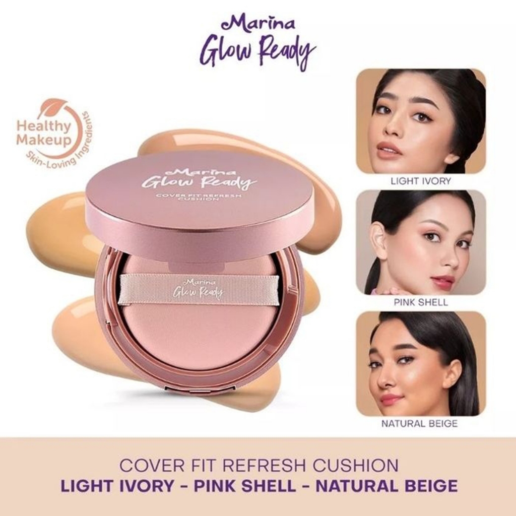 Jual Marina Glow Ready Loose Powder UV Protection - 15g | Shopee Indonesia