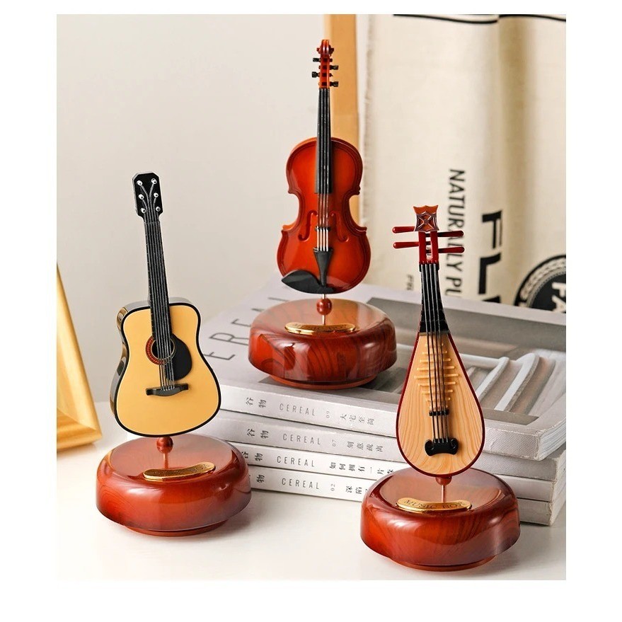 Jual Kotak Musik Bentuk Gitar Biola Lute - Mainan Music Box Kado Hadiah ...
