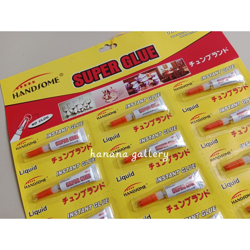 Jual LEM SUPER GLUE INSTANT GLUE (1 LEMBAR ISI 12 PCS) | Shopee Indonesia