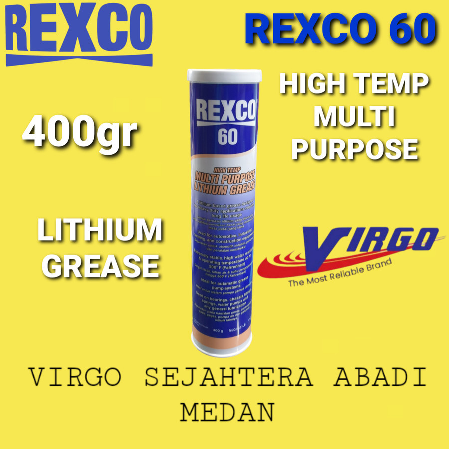 Jual REXCO 60 400gr HIGH TEMP MULTI PURPOSE LITHIUM GREASE PELUMAS ...