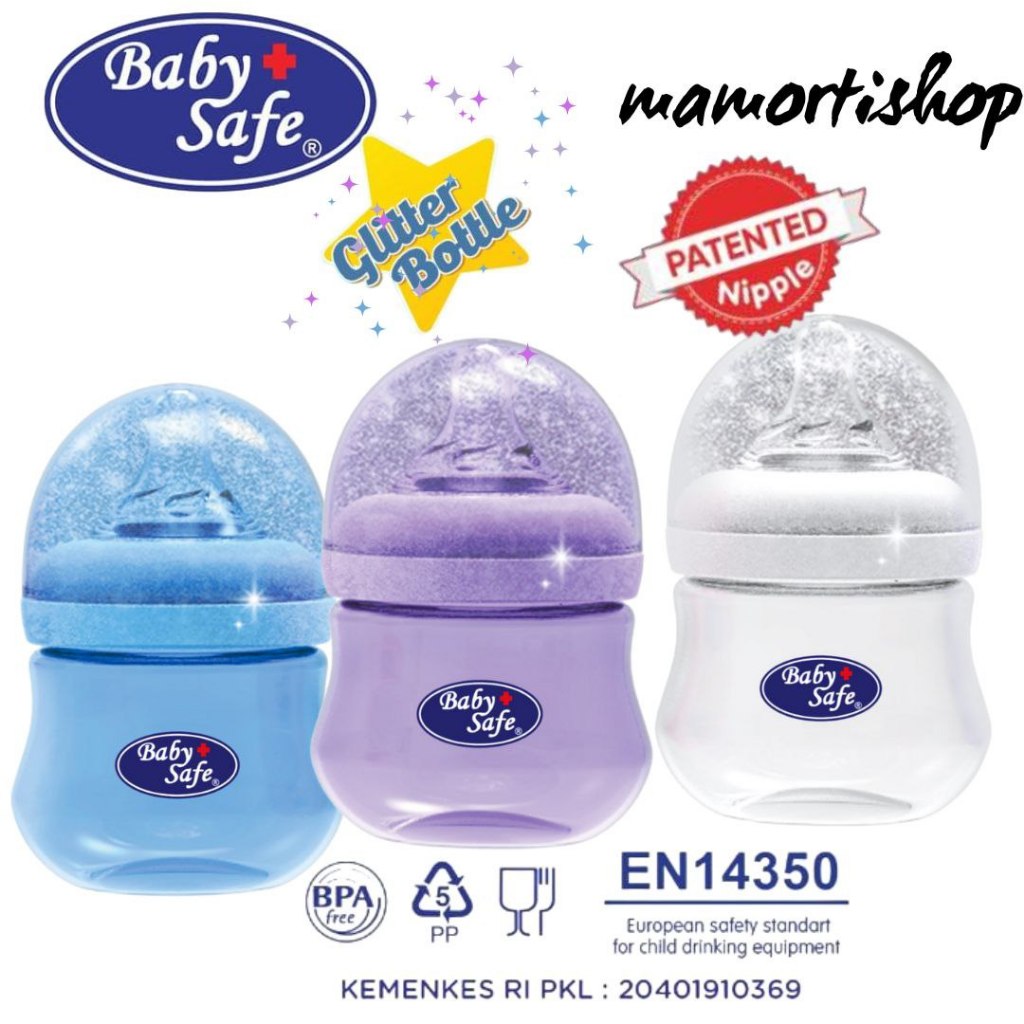 Jual Baby Safe Bottle Wide Neck Glitter 150ml dan 260ml WN11/WN12 - Botol susu bayi 1Pcs ...