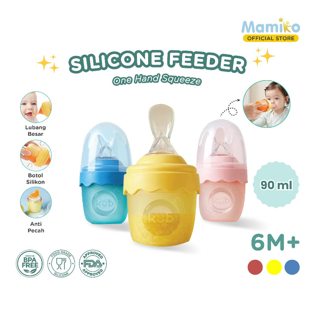 Jual KUB Botol Sendok Makan Mpasi | Squeeze Spoon Feeder Silicone | Bayi Botol Sendok Makan Bayi ...