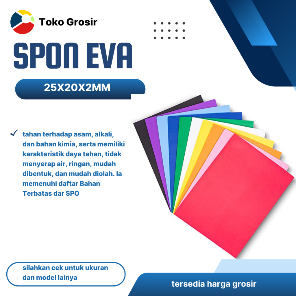 Jual Busa Ati 2mm / Spon Eva Kerajinan / Spon Ati Warna Foam Art 25X20 ...