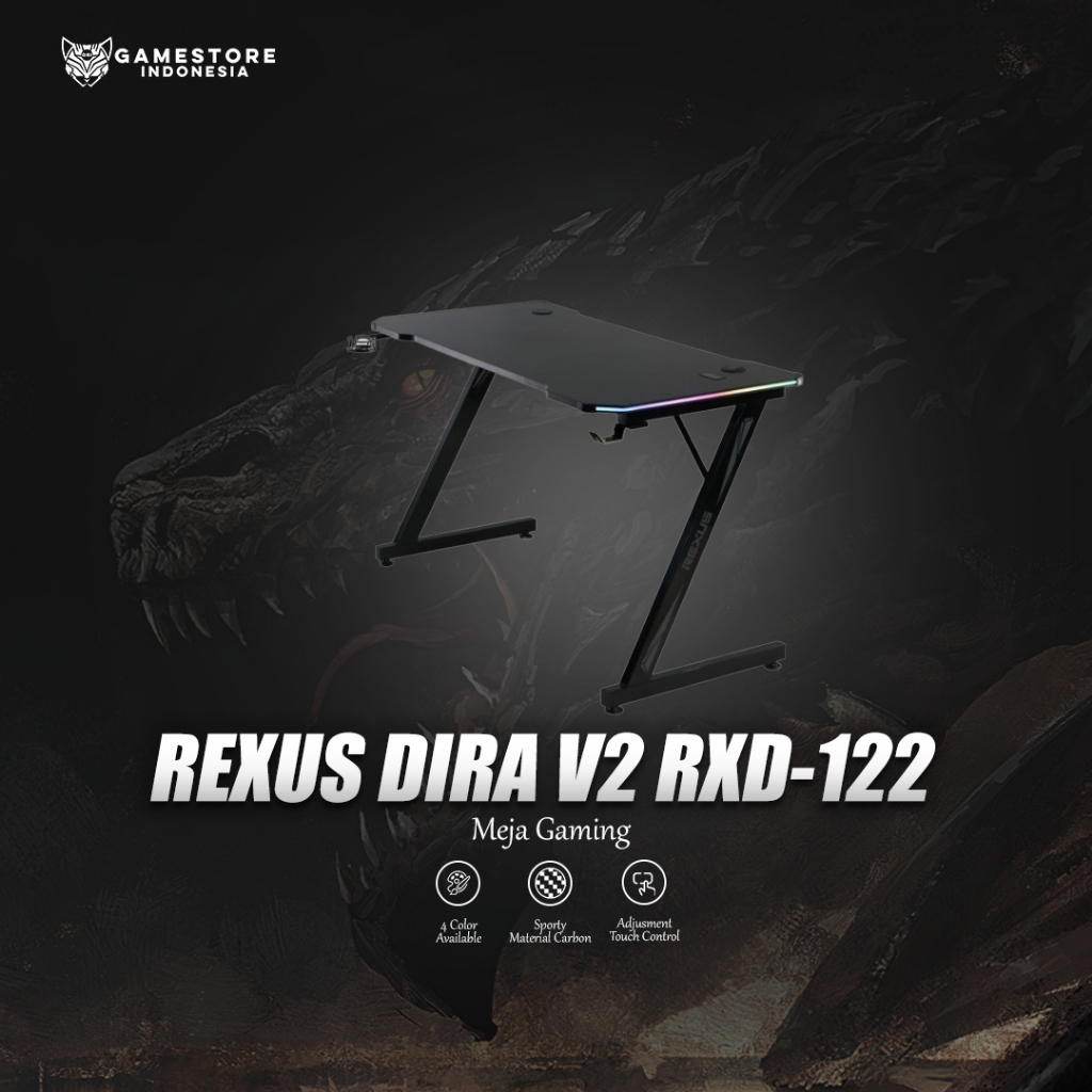 Jual Meja Gaming Meja Komputer Gaming Desk Rexus DIRA V2 RXD-122 RXD122 ...