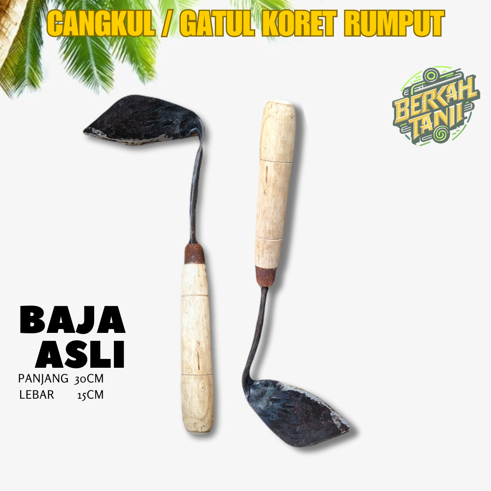 Jual Cangkul Miring Gatul Kored Rumput Baja Asli Cangkul Mini Pembersih ...