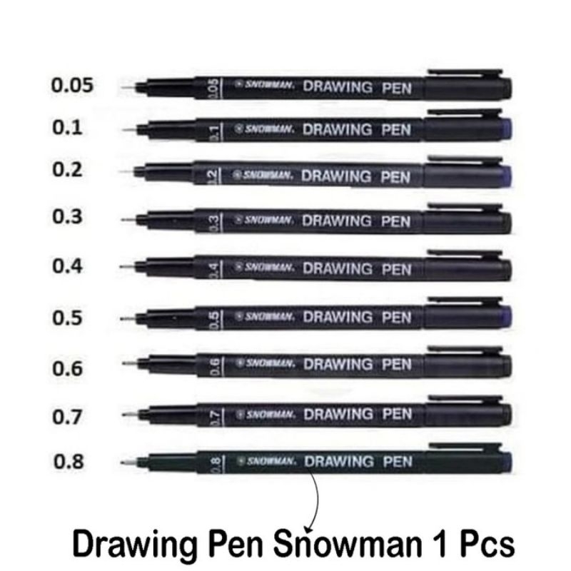 Jual Drawing Pen Snowman 01 02 03 04 05 06 07 08 / Snowman Drawing Pen ...