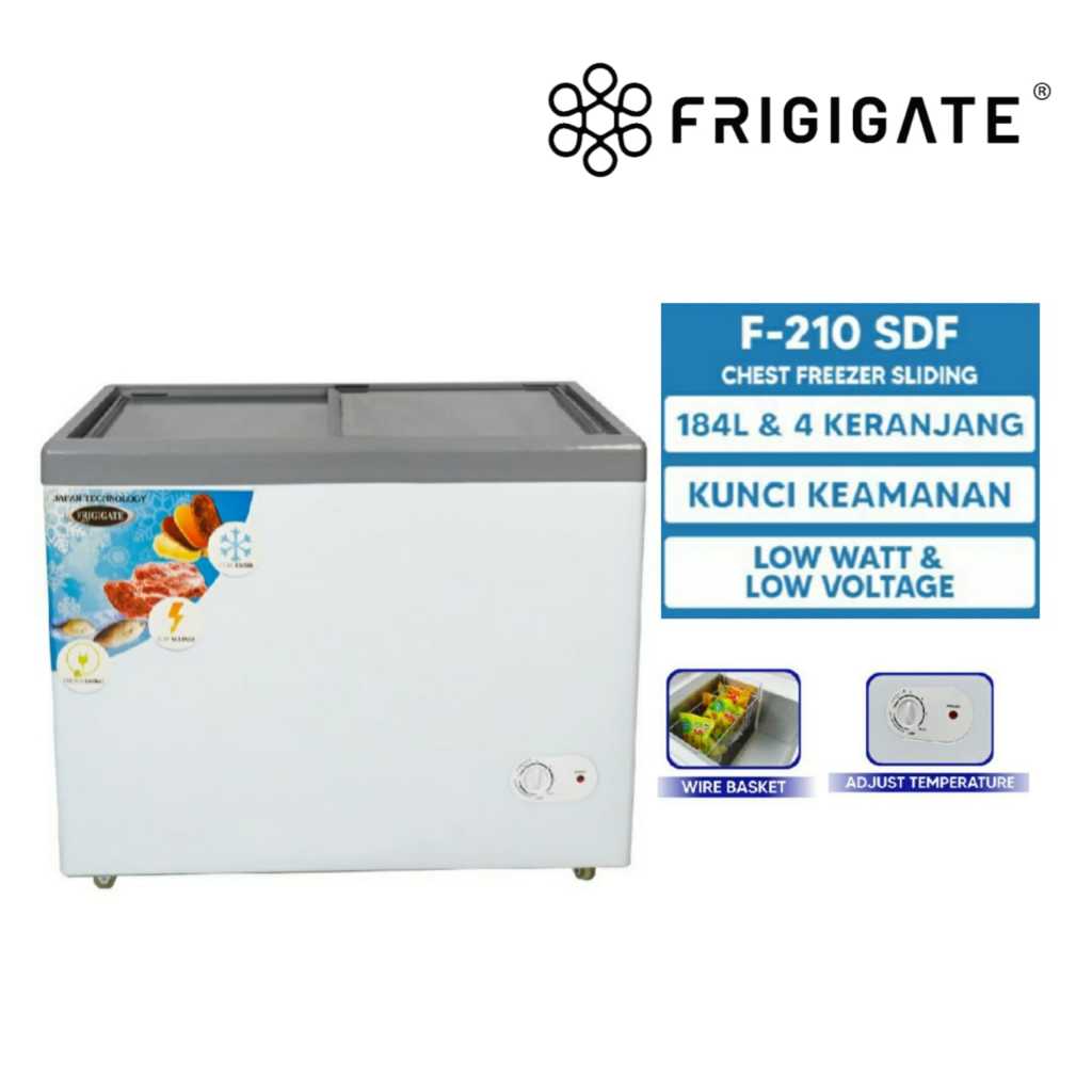 Jual CHEST FREEZER FRIGIGATE CF210 SDF FREEZER SLIDING FLAT 200 LITER ...