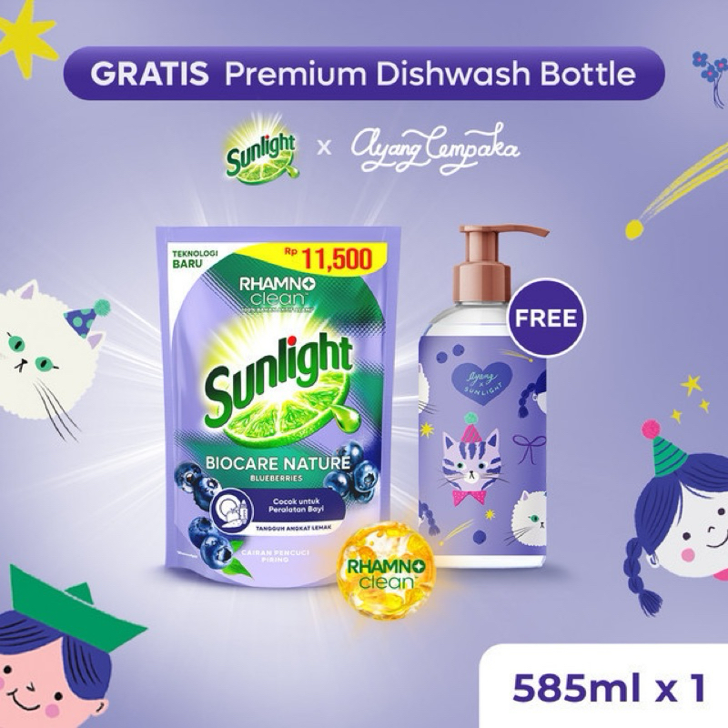 Jual Sunlight Biocare Nature 585 ml FREE Botol Pump Cantik | Shopee ...