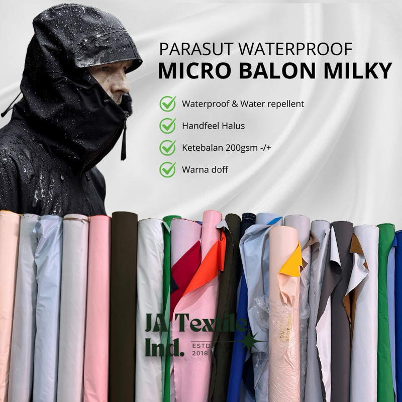 Jual KAIN PARASUT MICRO BALON MILKY WATERPROOF WATER REPELLENT | Shopee ...
