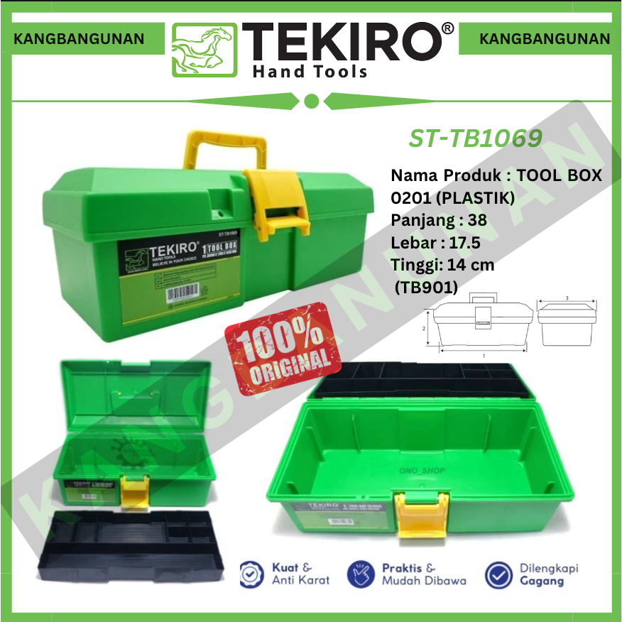Jual Tekiro Toolbox Plastik TB 901 0201/Kotak Perkakas /Tool Box ST-TB1069 | Shopee Indonesia
