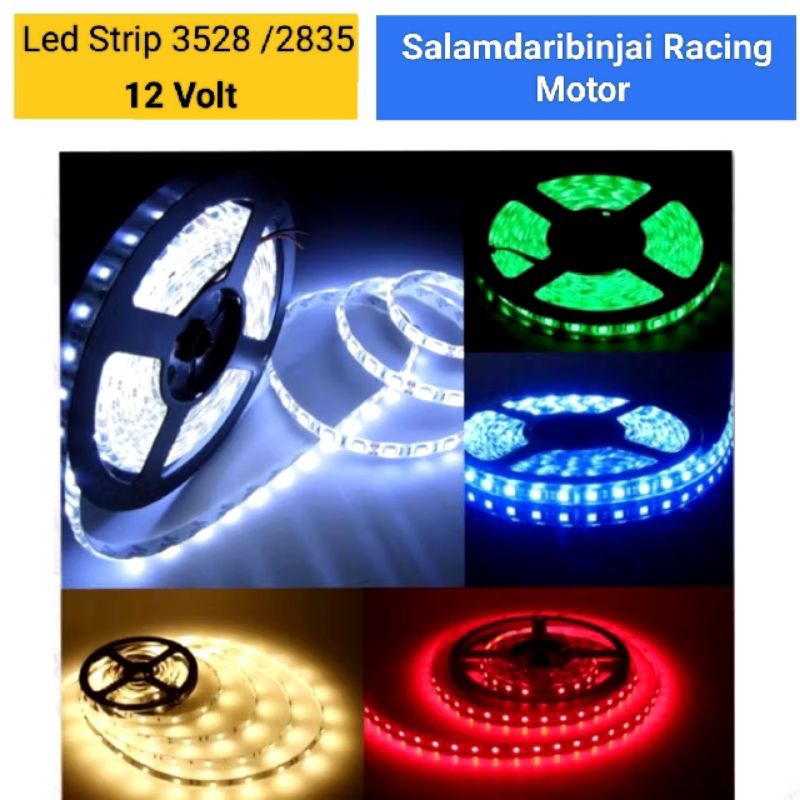 Jual Lampu Led Strip 5 Meter 3528 2835 Mata Kecil Ip44 DC 12volt 5m ...