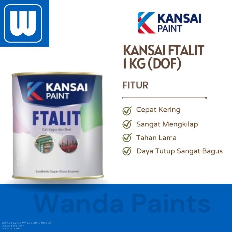Jual CAT SYNTHETIC KANSAI FTALIT 1 KG (WARNA DOF) | Shopee Indonesia