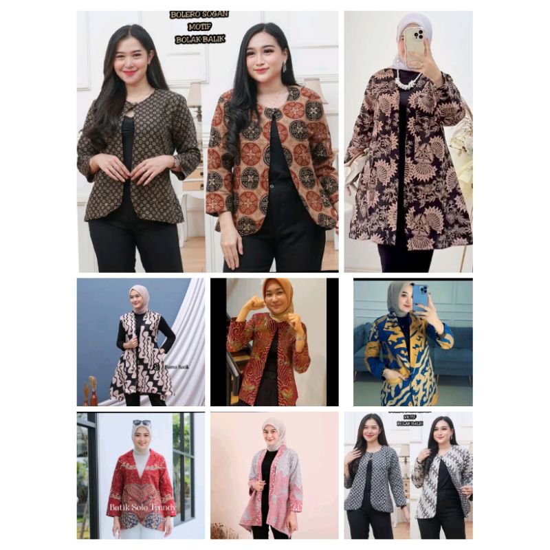 Jual Baju Batik Model Bolero Wanita Cardigan Batik Perempuan Outer ...