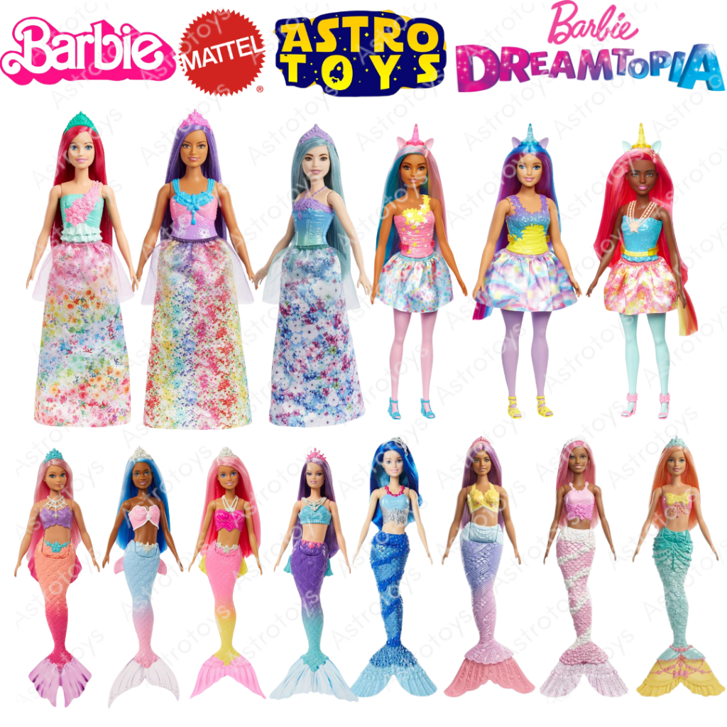 Jual Mattel Barbie Dreamtopia Series Mermaid & Royal Doll Unicorn ...