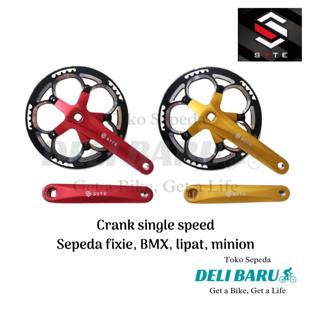 Jual Crank single speed 53T Alloy warna BCD 130 mm crank arm 170 mm ...