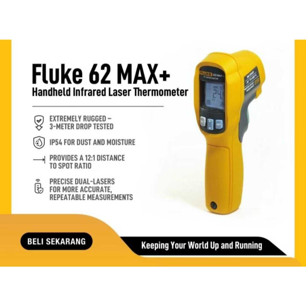 Jual FLUKE 62 MAX+ Dual Laser Infrared Thermometer Plus Sertifikat ...