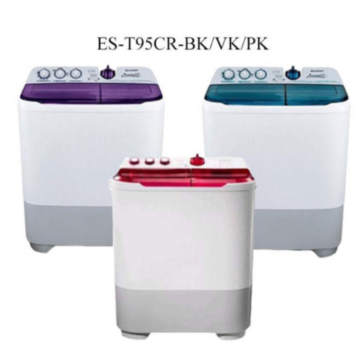 Jual Mesin Cuci 2 Tabung Sharp 9 Kg Twin Tub ES-T95CR | Shopee Indonesia