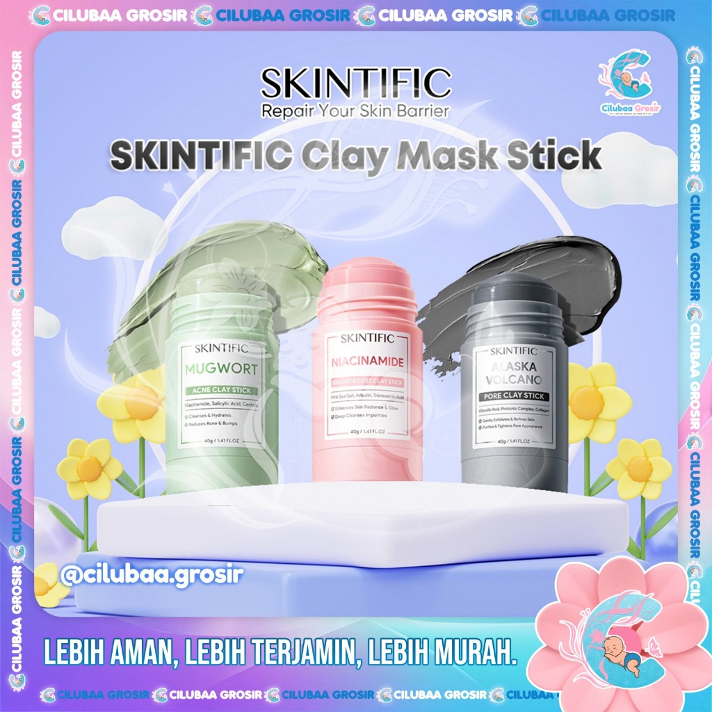 Jual SKINTIFIC Clay Mask Stik Series || Mugwort Anti Pores & Acne Clay ...