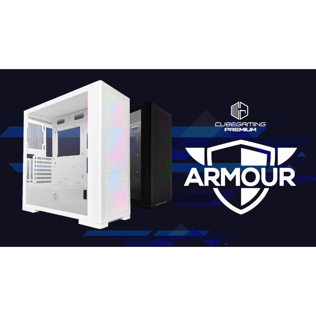 Jual Casing Cube GAMING PREMIUM ARMOUR - WHITE ATX (Free 3 FAN ARGB ...