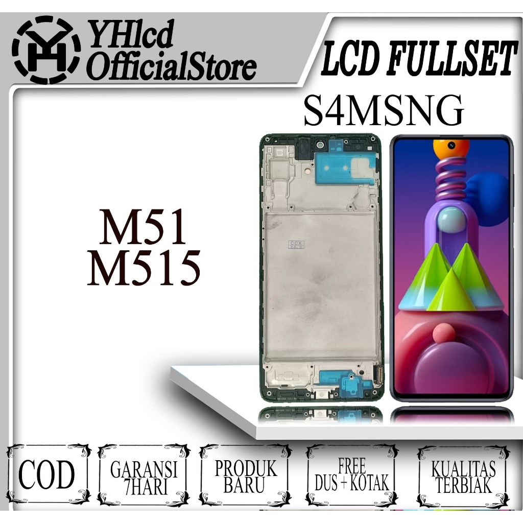Jual LCD FULLSET TOUCHSCREEN PLUS FRAME SAMSUNG M51 / M515 GLASS ...