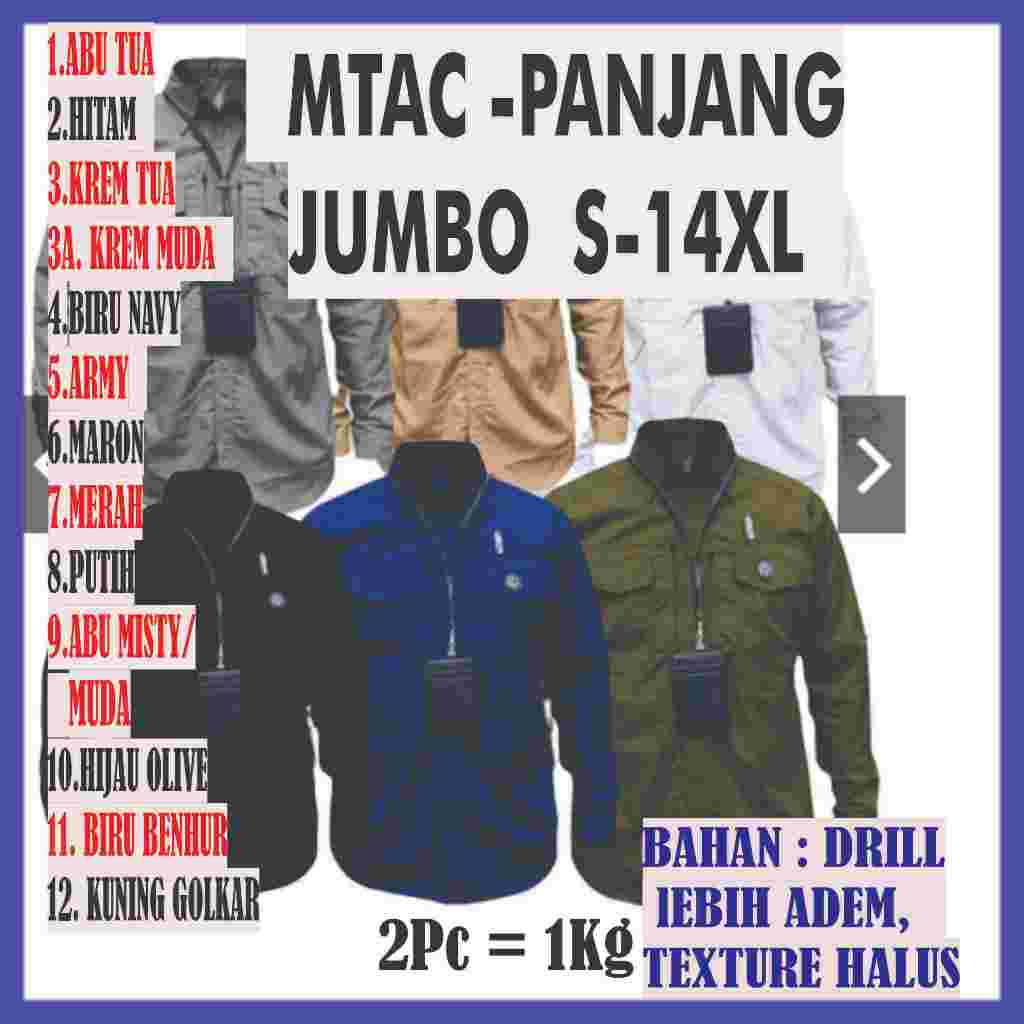 Jual JUMBO BIG SIZE Kemeja Baju Tactical Taktikal MTAC M-TAC M TAC Lengan Panjang PDL PDH PNS ...