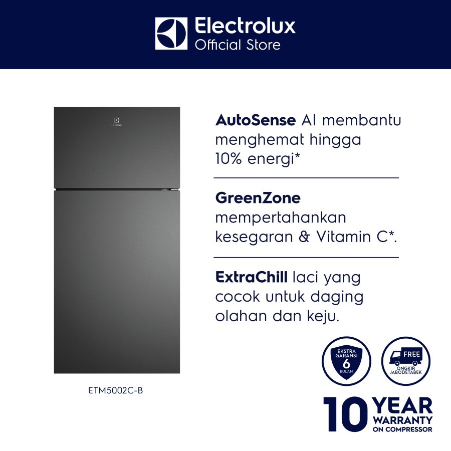 Jual Electrolux Kulkas 2 Pintu 536L ETM5002C-B / ETM 5002C-B / ETM 5002 ...