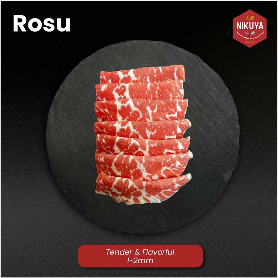 Jual AUS ROSU fatty beef slice 250 gram - daging sapi berlemak yakiniku ...