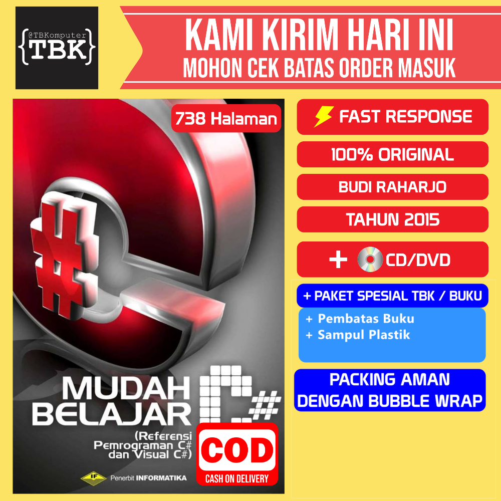 Jual BUKU MUDAH BELAJAR C# PEMROGRAMAN C# DAN VISUAL C# BUDI RAHARJO ...