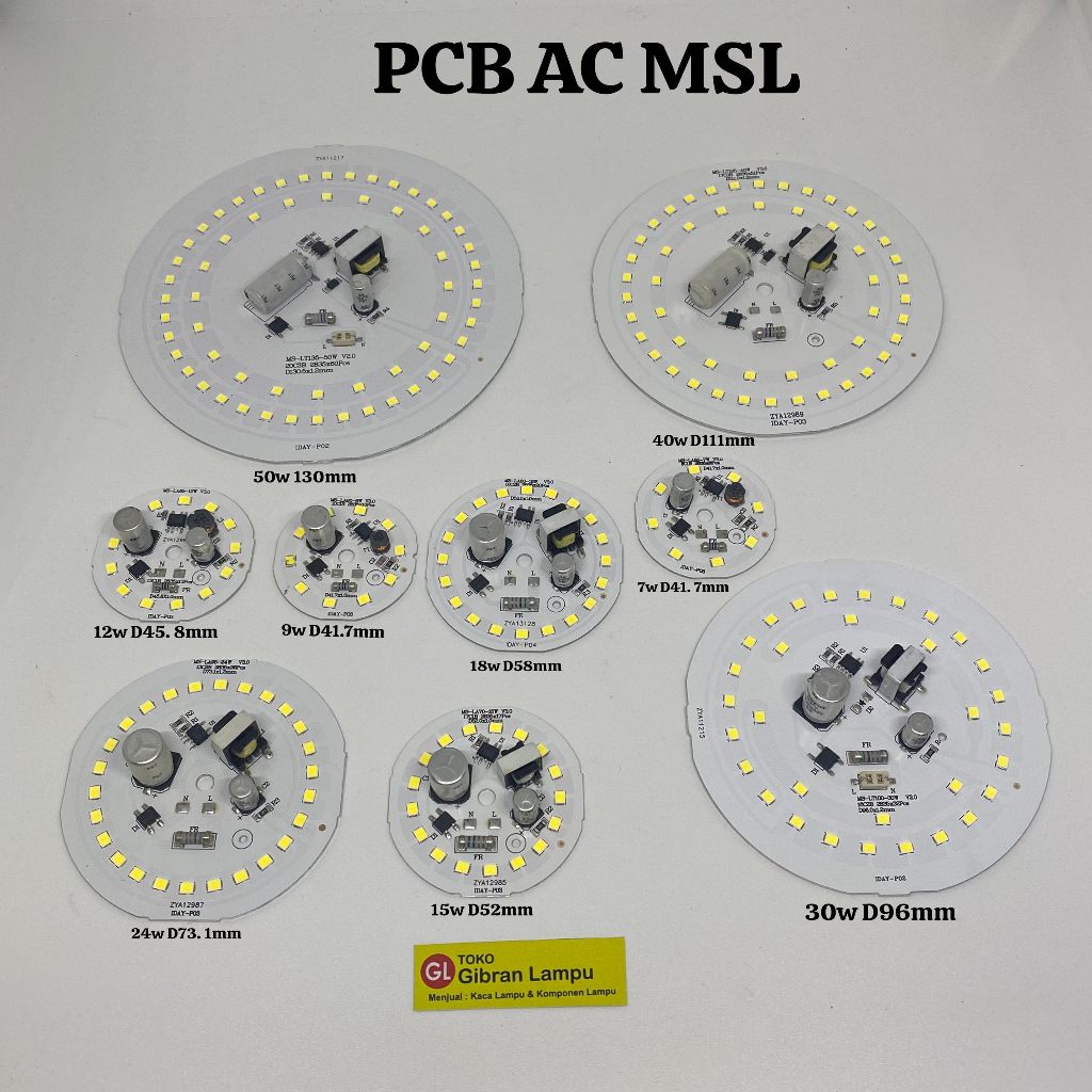 Jual PCB LED AC Kode MSL - Mata Lampu AC Langsung Listrik All Watt ...