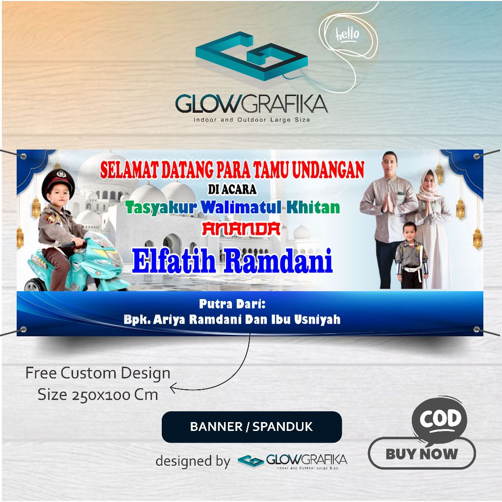 Jual Cetak Spanaduk Banner Ucapan Selamat Datang Tamu Undangan Khitanan | Shopee Indonesia