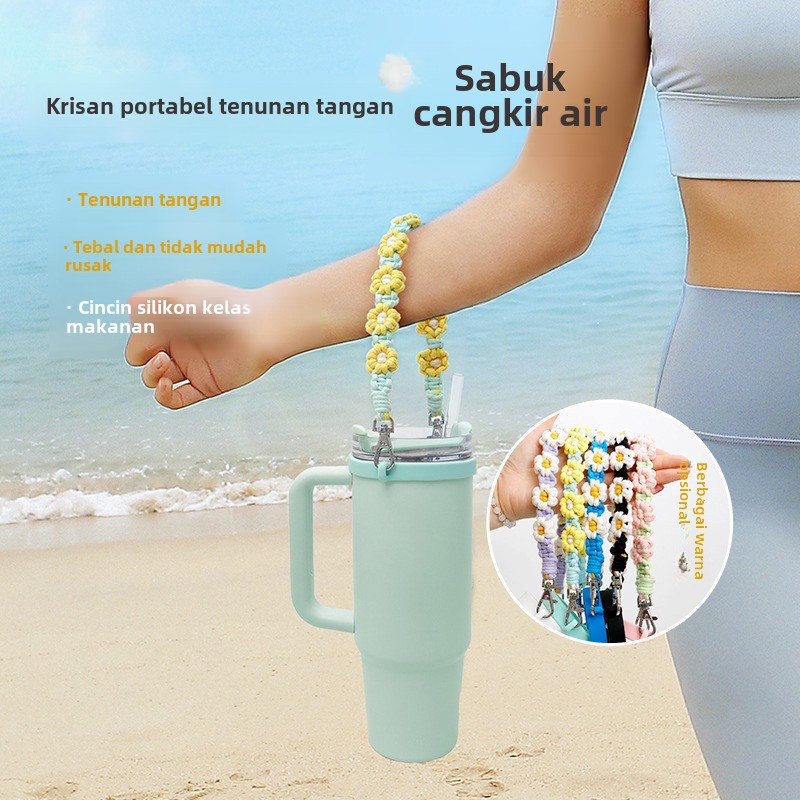 Jual Stanley tali botol air olahraga liontin penutup cangkir anyaman ...