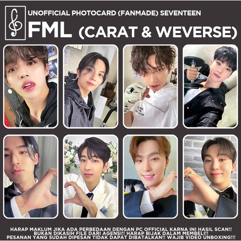 Jual [SEVENTEEN] FML PHOTOCARD UNOFFICIAL | Shopee Indonesia