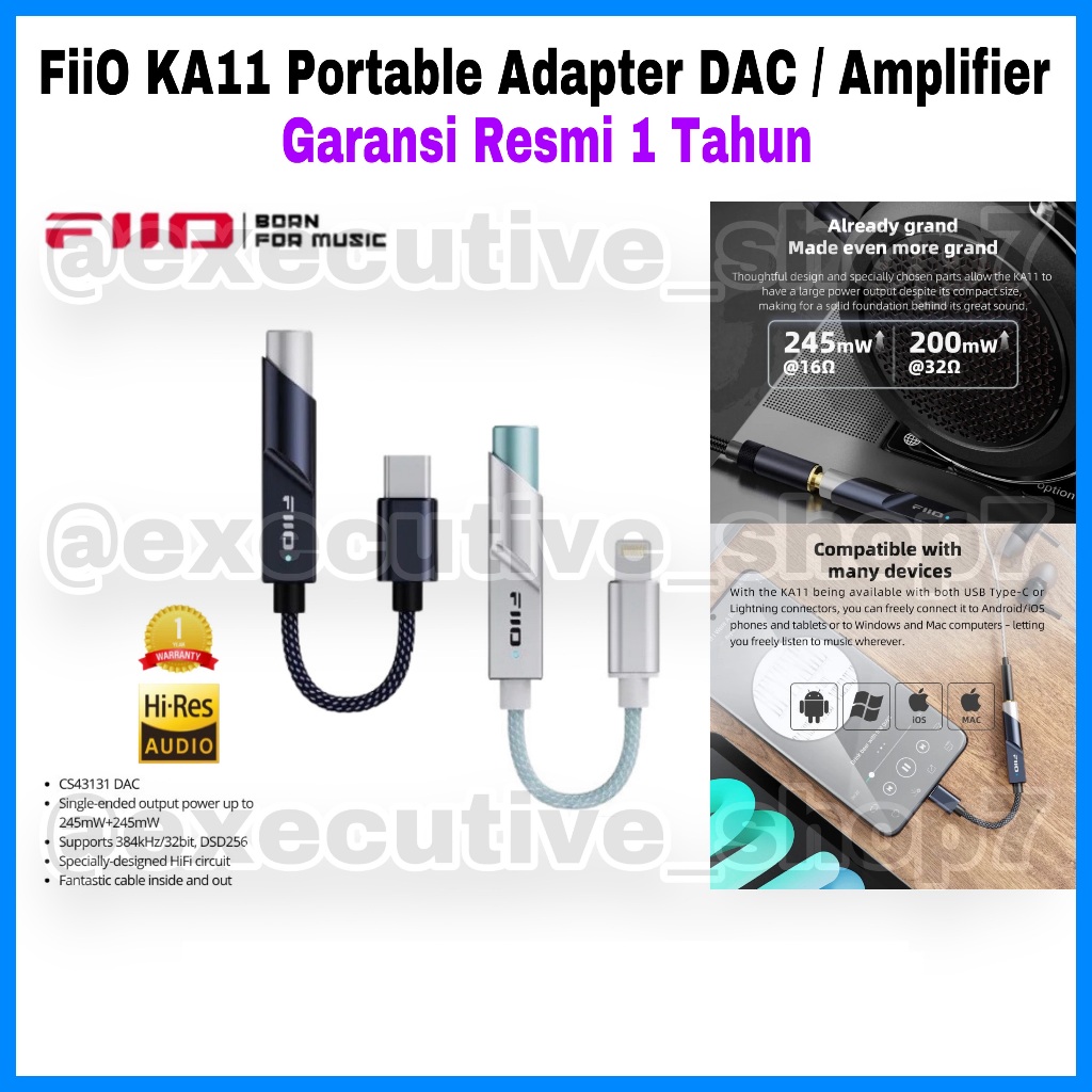 Jual FiiO KA11 Portable Adapter DAC / Amplifier - Garansi Resmi 1 Tahun ...