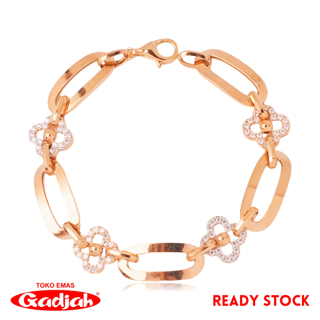 Jual Gelang Emas Cor Lemes Cap Oval Pipih Semanggi Putik Mata Tabur ...