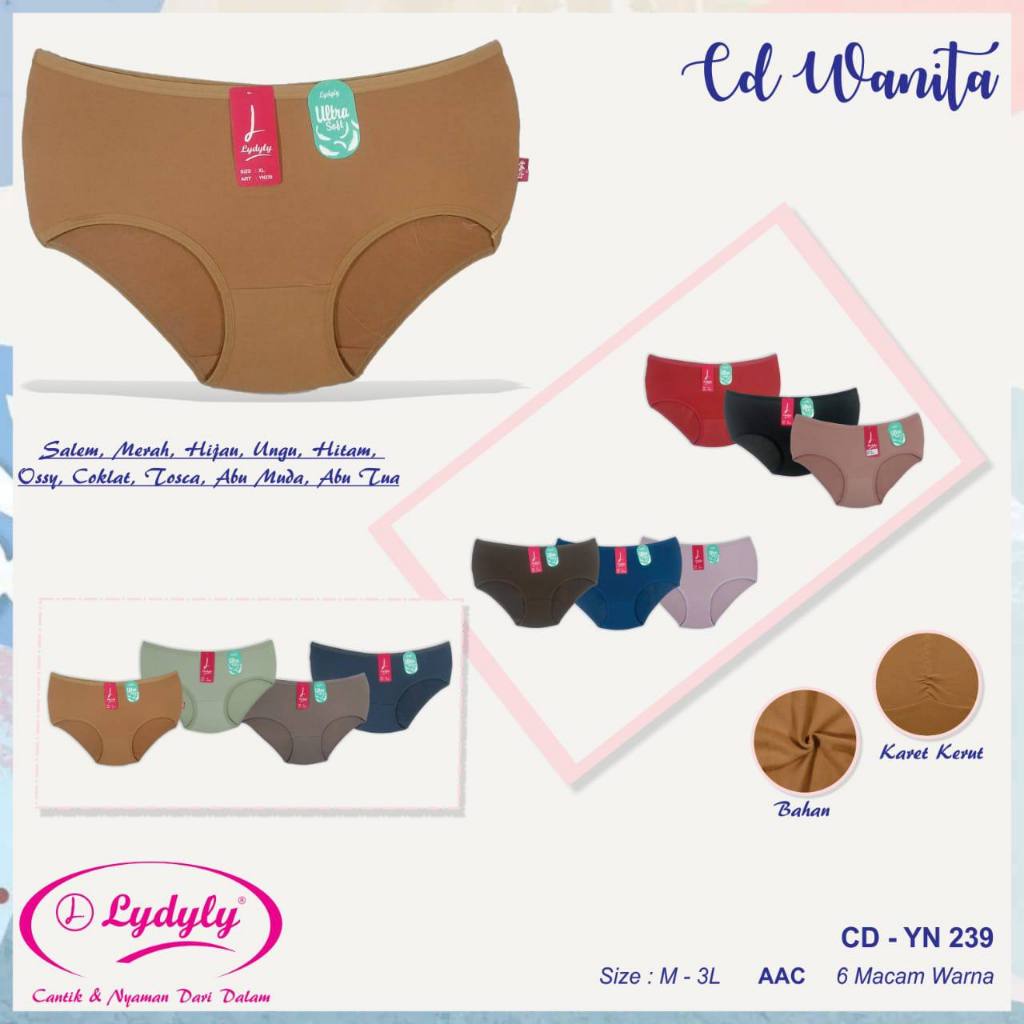 Jual 3 Pcs Celana Dalam Wanita Dewasa LYDYLY YN 239 Super Soft Lembut Adem Nyaman Dipakai ...