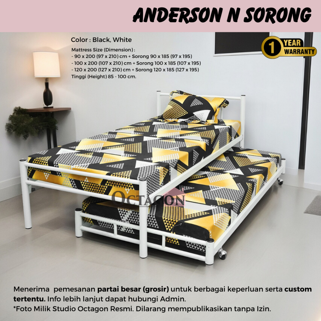 Jual Ranjang Besi Susun Single Sorong Minimalis Murah 90x200 100x200 ...