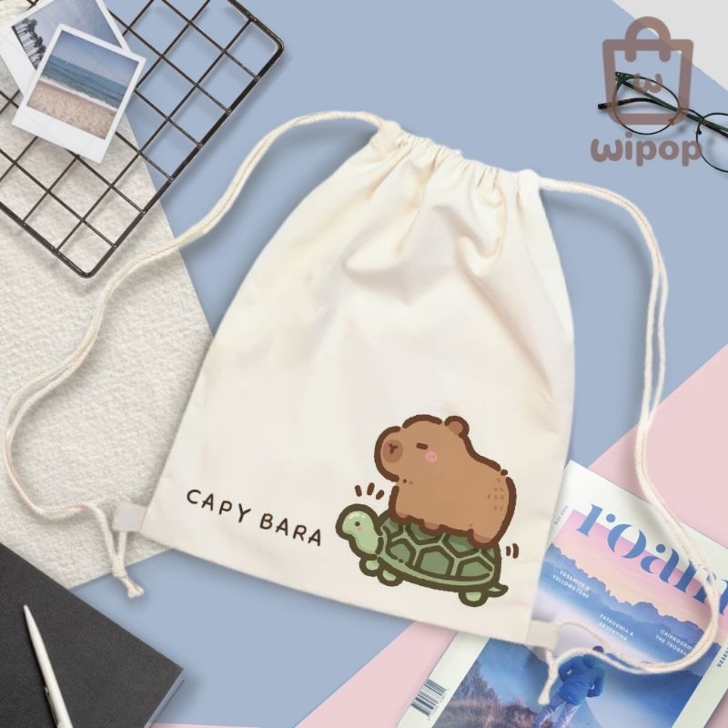 Jual TAS SERUT MOTIF CAPYBARA / DRAWSTRING BAG UNISEX | Shopee Indonesia