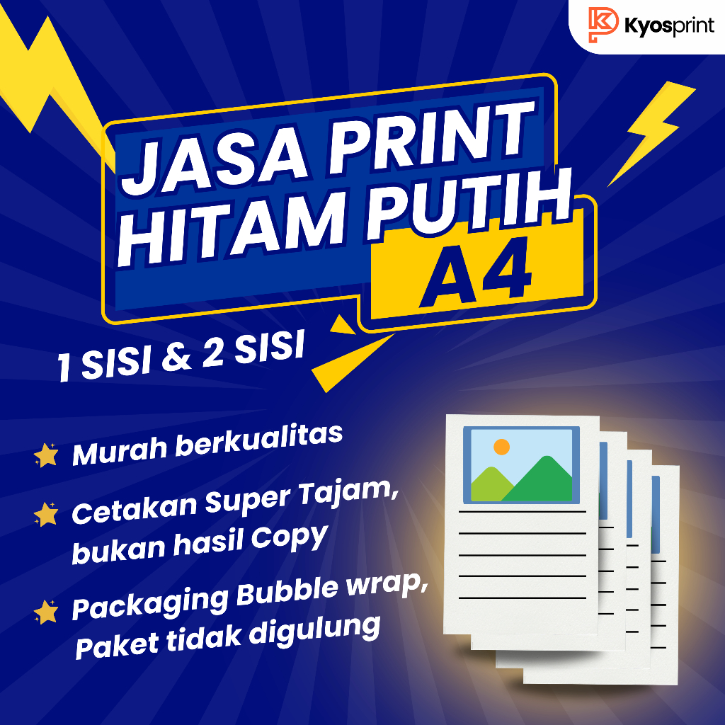 Jual PRINT HITAM PUTIH HVS A4 MURAH TEBAL | Shopee Indonesia