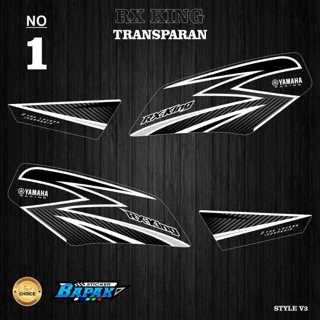 Jual Sticker Striping Transparan Motor RX KING Variasi Stylish V3 ...