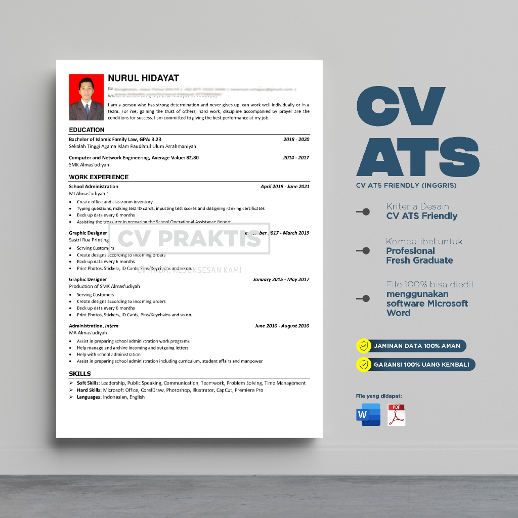 Jual CV ATS FRIENDLY DAN SURAT LAMARAN KERJA (INDONESIA DAN INGGRIS ...