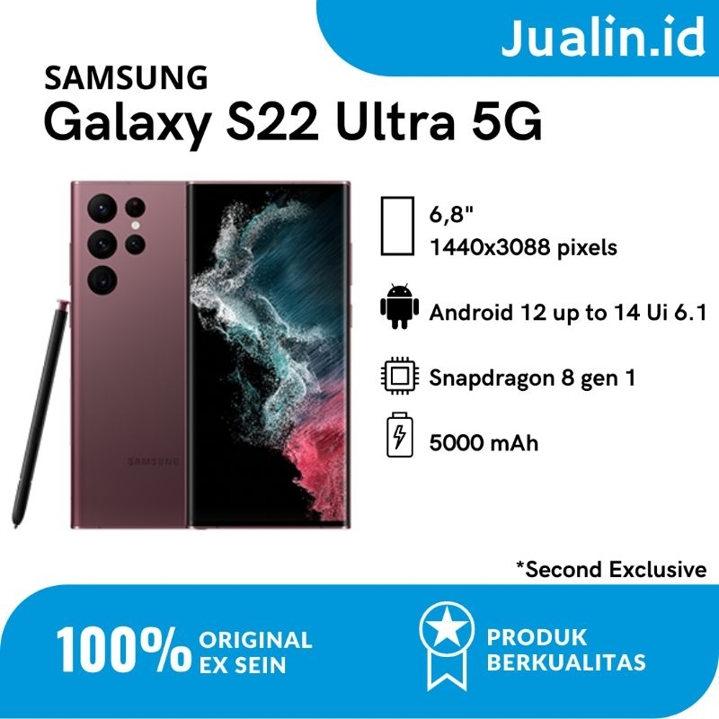 Jual Samsung Galaxy S22 Ultra Second Original Resmi Sein Bergaransi ...