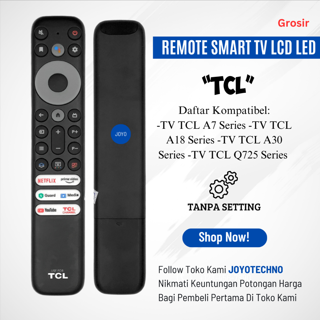 Jual Remote TV TCL Smart TV Tipe A5 A7 A18 A30 Q725 Non Voice / Remot ...