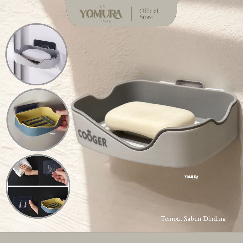 Jual YOMURA Tempat Sabun Dinding Wadah Sabun Batang Dinding/ Soap Dish ...