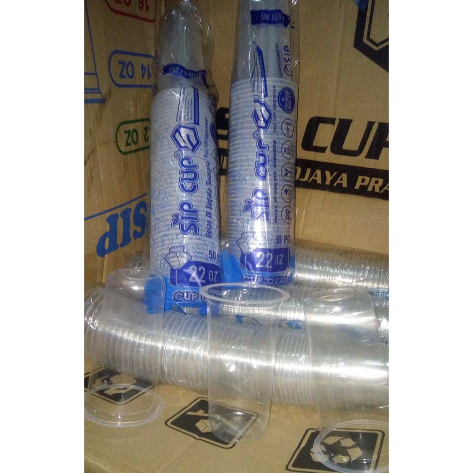 Jual CUP POLOS 22 OZ OVAL 7GR Plastik Bening premium series Gelas ...