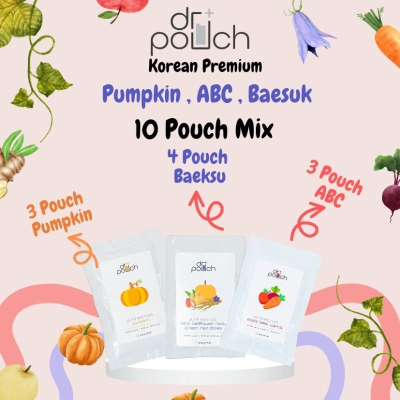 Jual Dr Pouch Surabaya Pumpkin , Baesuk , ABC mix ( 10 pouch ) | Shopee Indonesia