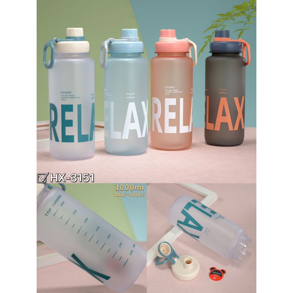 Jual BOTOL MINUM RELAX DOFT 1000ML BZ223 / BOTOL OLAHRAGA KANTOR ...
