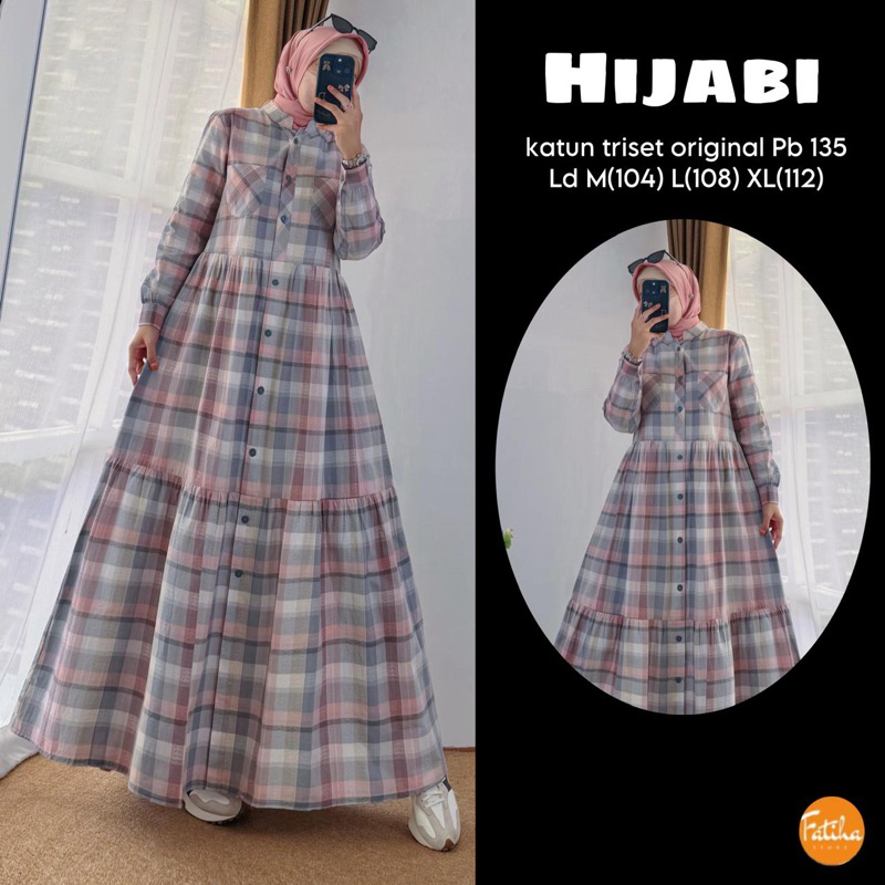 Jual Dress katun triset terbaru hijabi dress gamis elegan adem original ...