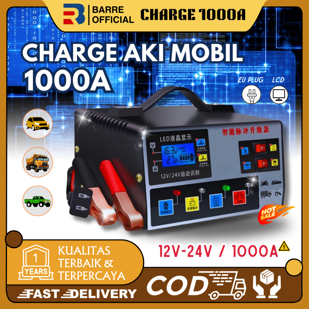 Jual BARRE Charger Aki Otomatis Smart Intelligent Auto Repair Mobil ...