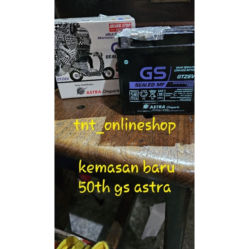 Jual AKI ACCU GS ASTRA GTZ6V AKI VARIO 125 VARIO 150 PCX N MAX NEW GS ...
