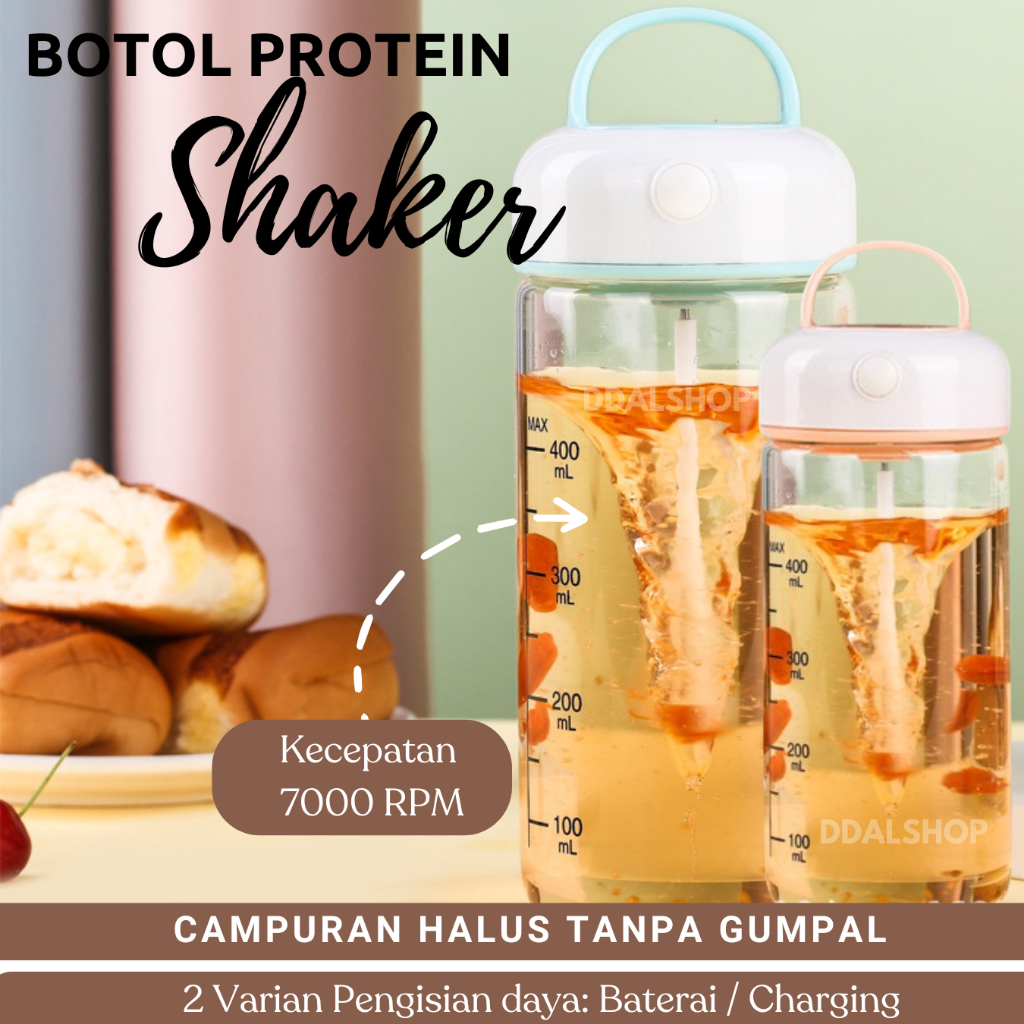 Jual Botol Minum Portable Shaker Bottle Pengaduk Otomatis Botle Gym ...